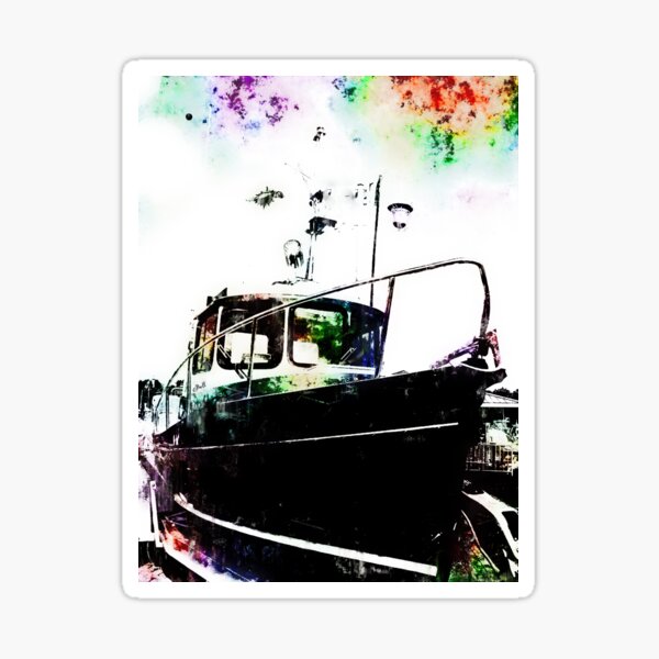 "Black Tug with Rainbow" Sticker by ClaireBull | Redbubble