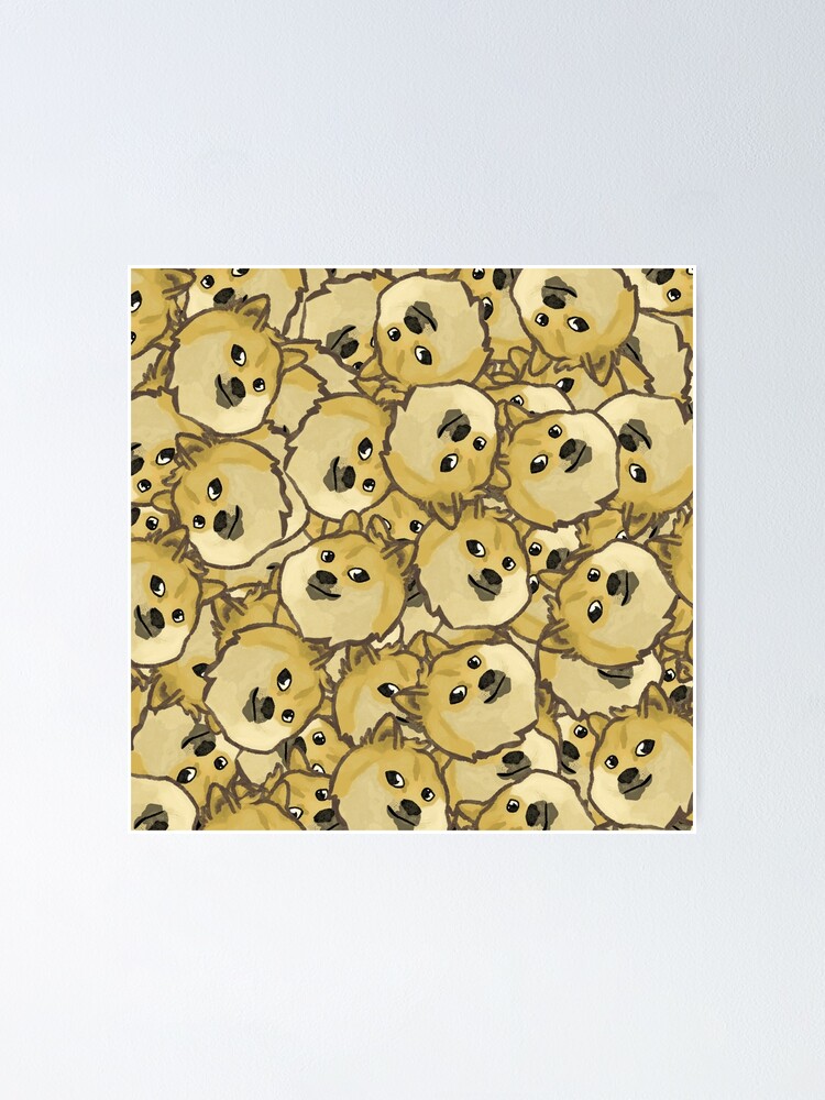 "Cute and Chibi-Style Doge From DogeCoin Head Design" Poster by AVIANC3 ...