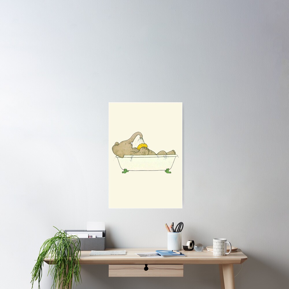 "Babar taking a bath" Poster for Sale by Sandra-store | Redbubble