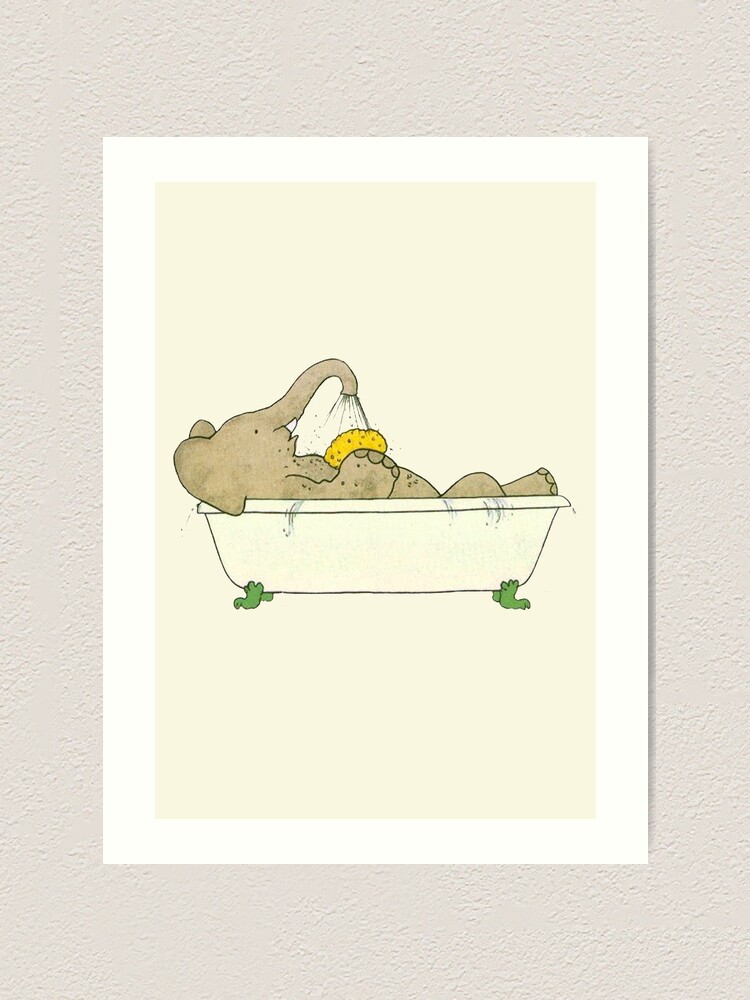 "Babar taking a bath" Art Print for Sale by Sandra-store | Redbubble