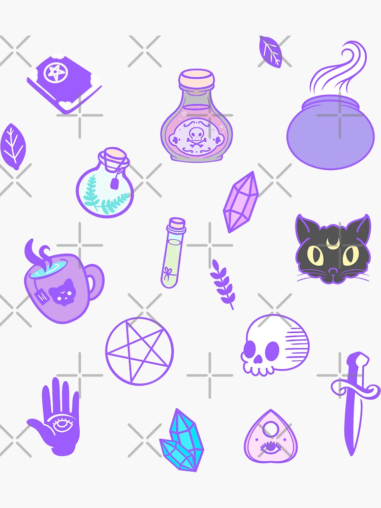 "cute wiccan pattern" Sticker for Sale by Mkawaii | Redbubble