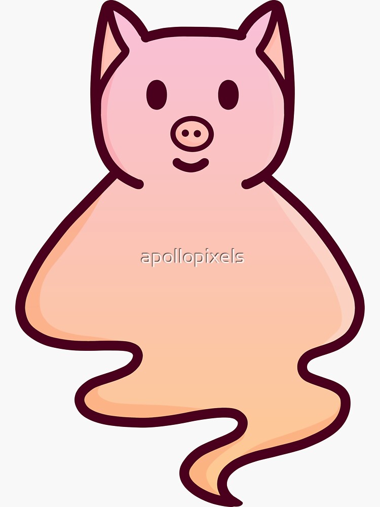"Ghost pig" Sticker by apollopixels | Redbubble