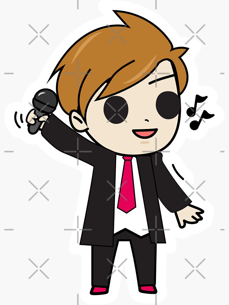 "Cute Kawaii Chibi K-pop Cartoon Boy Singer Sunglasses" Sticker for ...