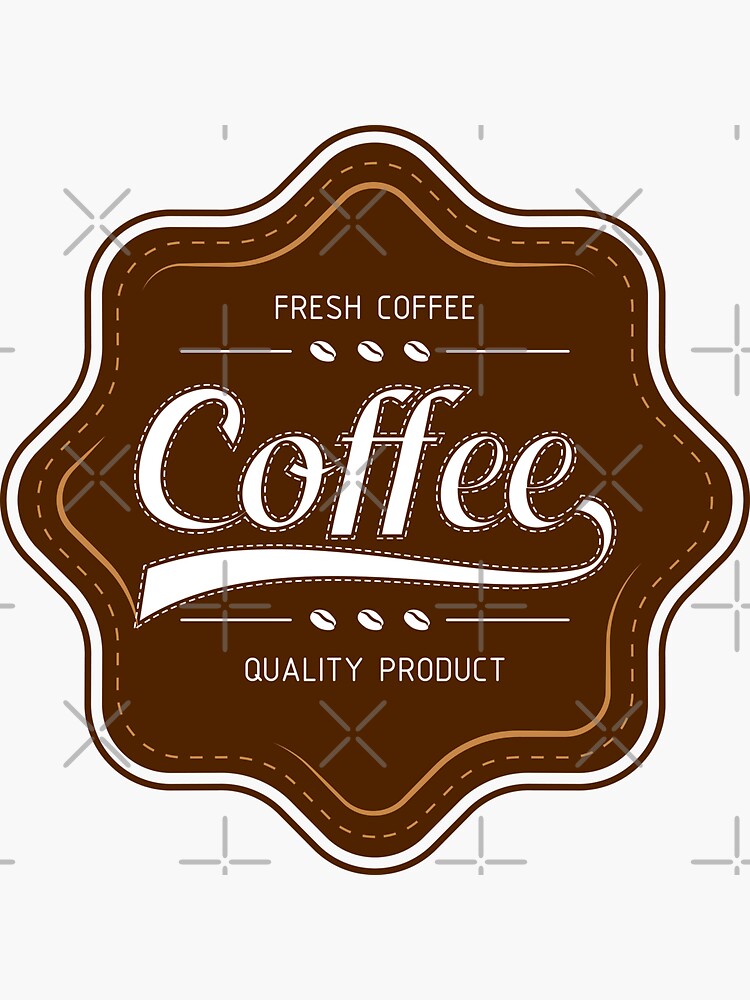 "coffee cup label " Sticker for Sale by 9comeback | Redbubble