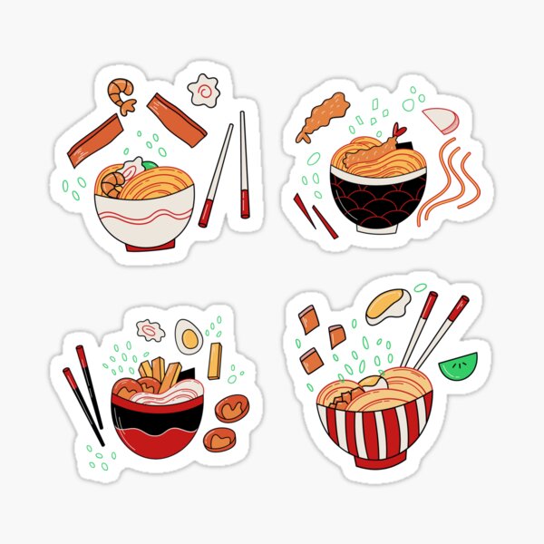 "Cute Ramen sticker pack - Ramen Lovers" Sticker for Sale by CaitU ...