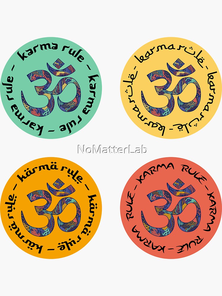 "Karma Rule - Calming Colorful Ohm - Round Sticker Pack " Sticker for ...