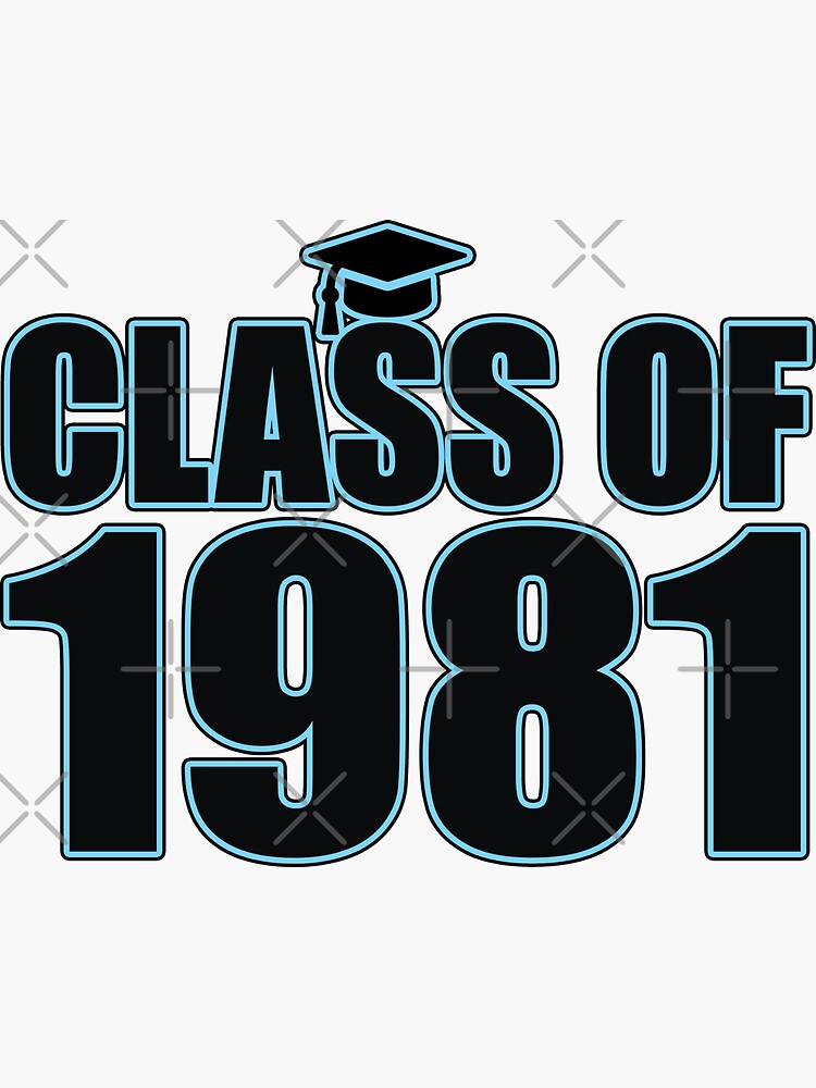 "Class of 1981 - Graduation " Sticker for Sale by AnveeBubbles | Redbubble