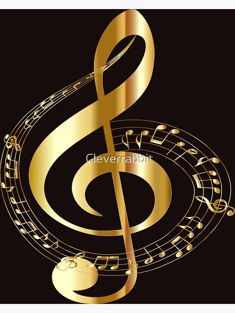 "Golden art clef bass music note" Art Print by Cleverrabbit | Redbubble