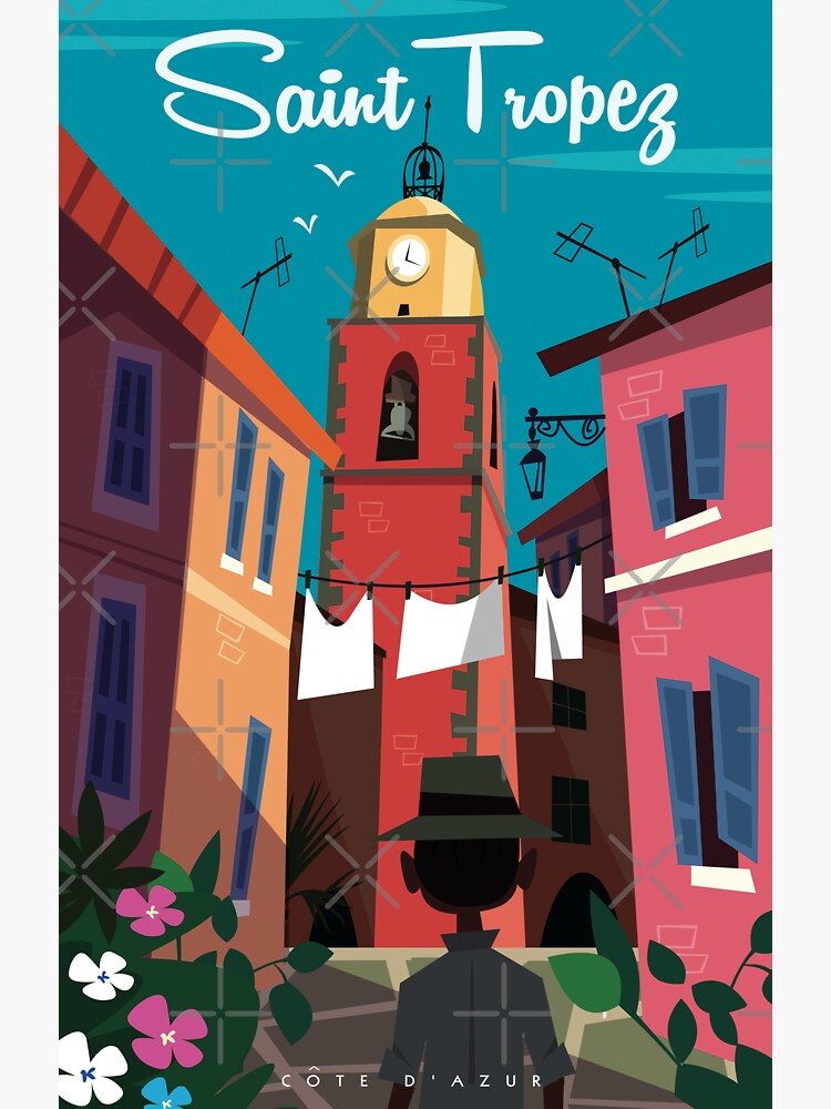 "Saint Tropez poster" Sticker for Sale by GAGodel | Redbubble