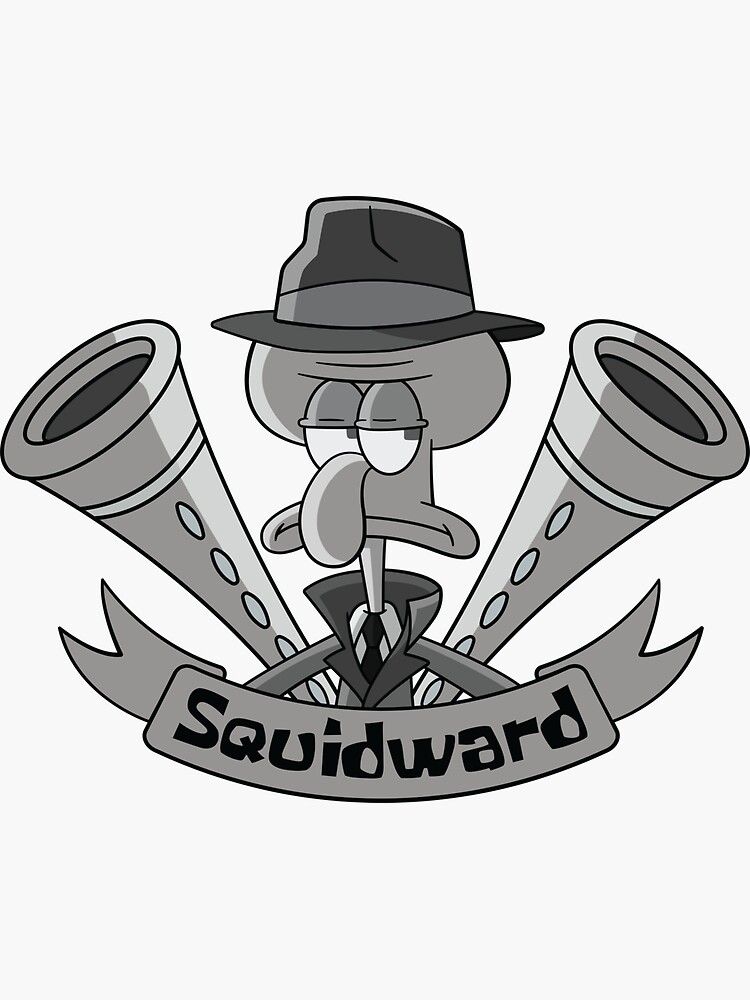 "Detective Squidward" Sticker by GhostWrench | Redbubble