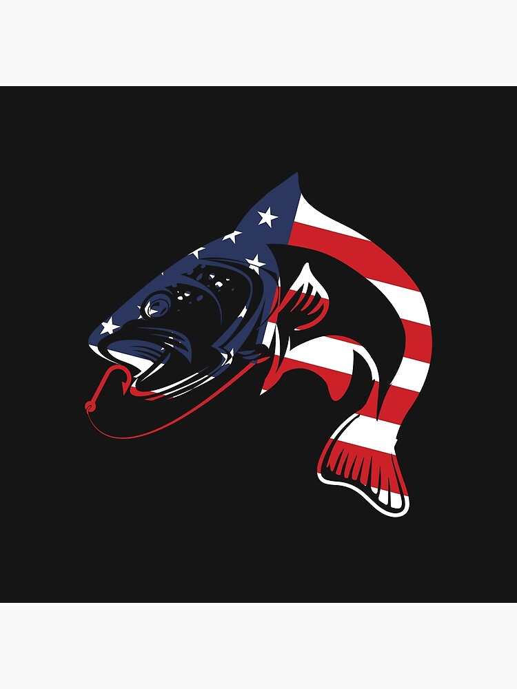 "American Flag Fishing - funny american fish" Poster by mzakarya ...