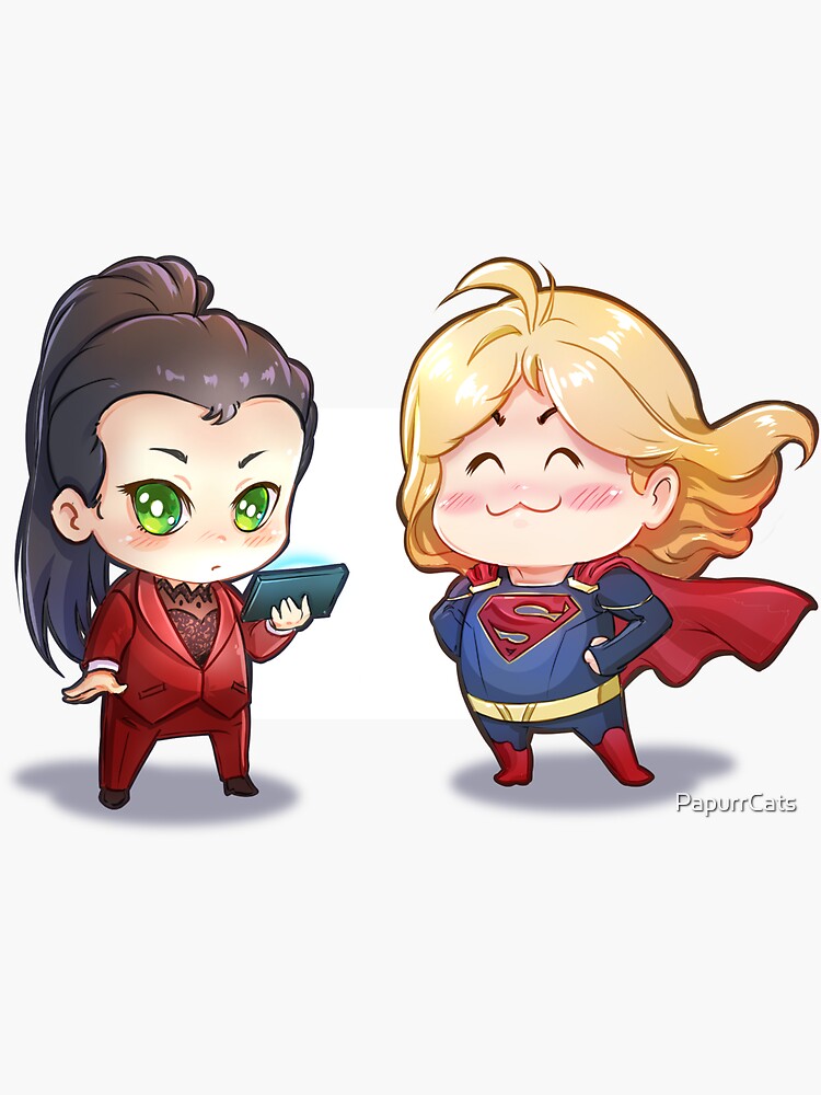 "Supercorp Chibi" Sticker for Sale by PapurrCats | Redbubble