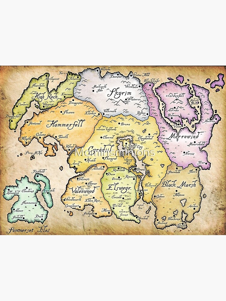 Map Of Tamriel Premium Matte Vertical Poster