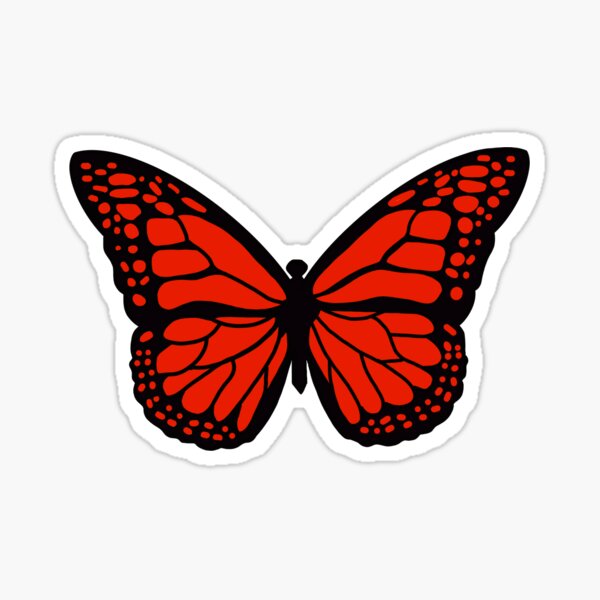 "Red Butterfly " Sticker by lacy2313 | Redbubble