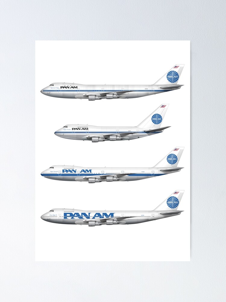 "The Original 747 Airline Pan Am T-shirt Version" Poster for Sale by ...