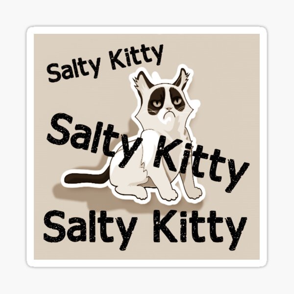 "Salty Kitty Mean Cat Funny Phrase Colorful Cute" Sticker for Sale by ...