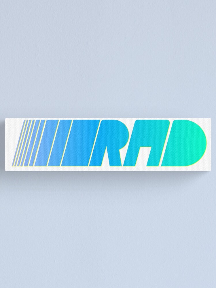 "90's Style RAD Blue, Green, Teal, and Yellow Logo" Canvas Print for ...