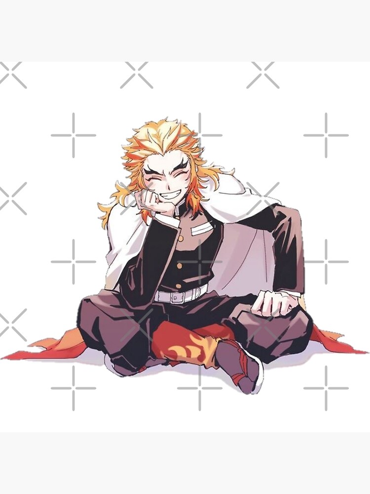 "Smiling Rengoku Kyojuro - Demon Slayer Corps Anime Sticker" Art Print ...