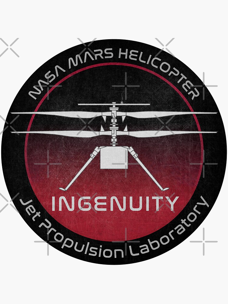 "Ingenuity: NASA Mars Helicopter" Sticker for Sale by BGALAXY | Redbubble