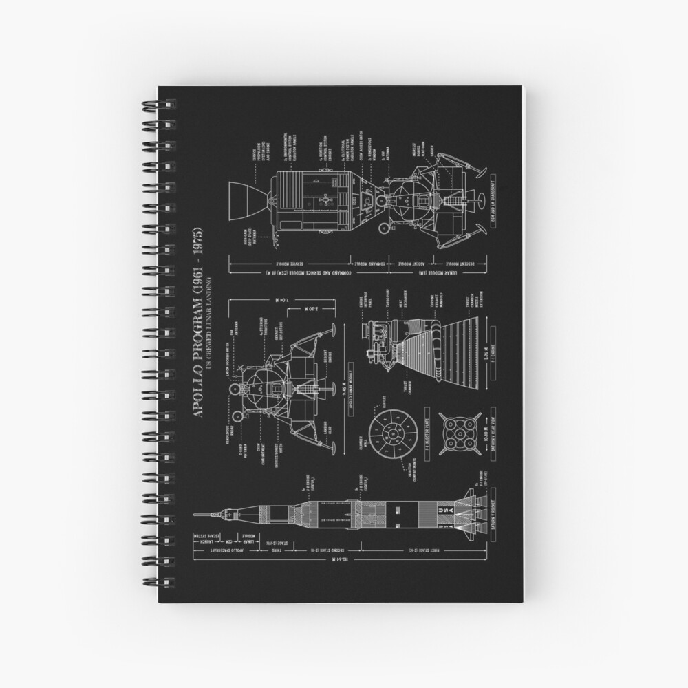 "Apollo Program (1961 - 1975) White Stencil-No Background" Spiral ...