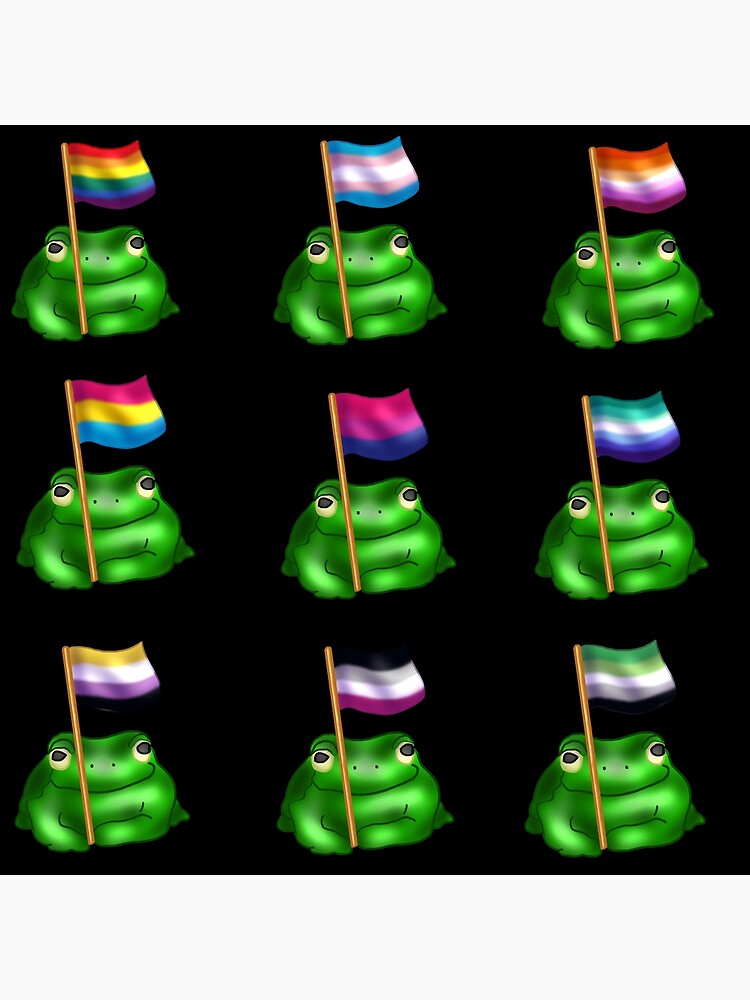 "LGBTQ Pride Flag Frogs Sticker Pack" Poster for Sale by You-Are-Valid ...