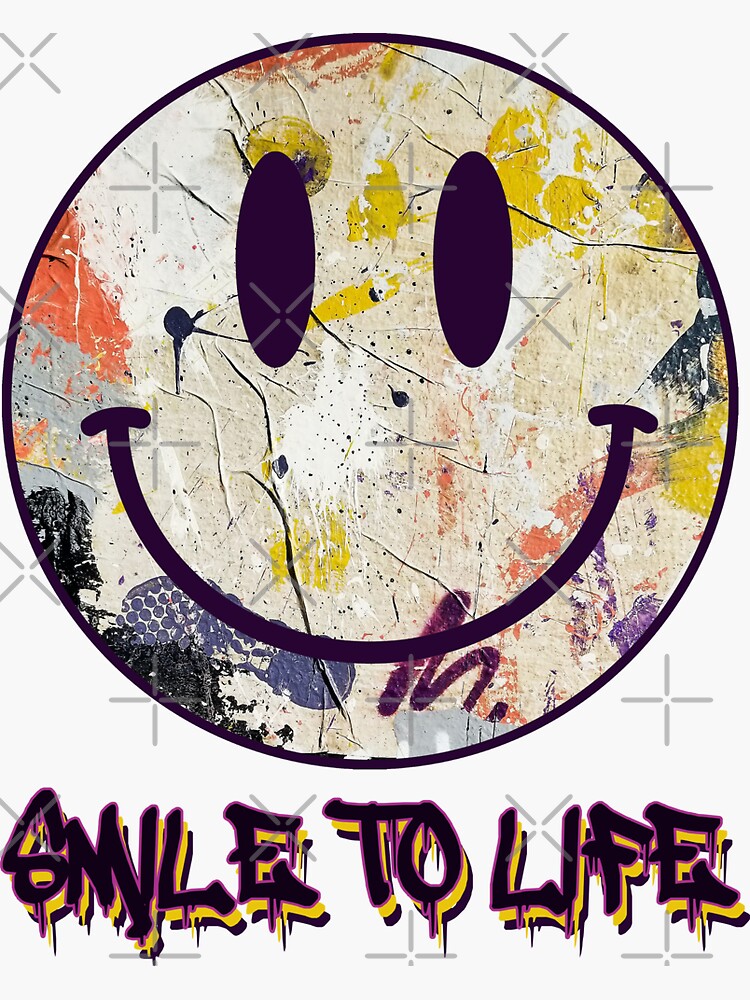"Smile to Life - Trippy Smiley Face" Sticker for Sale by AanmahStore ...