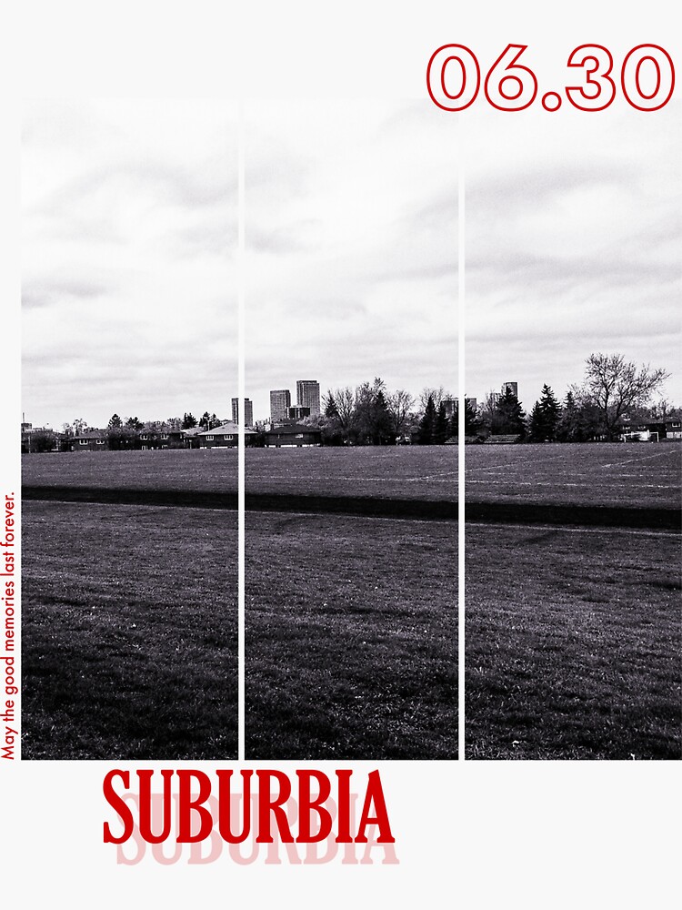 ""Suburbia" Photography Graphic Print – Black and Red" Sticker by cake ...