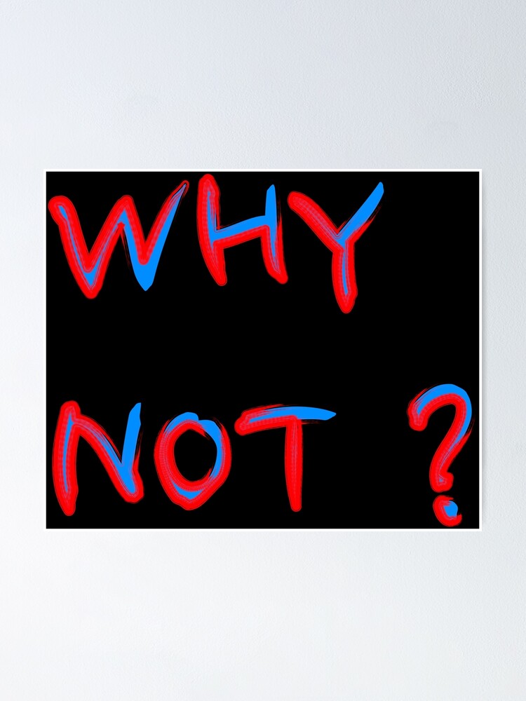 "WHY NOT" Poster for Sale by Googoogoo | Redbubble