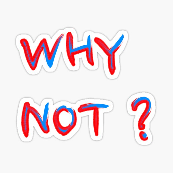 "WHY NOT" Sticker for Sale by Googoogoo | Redbubble