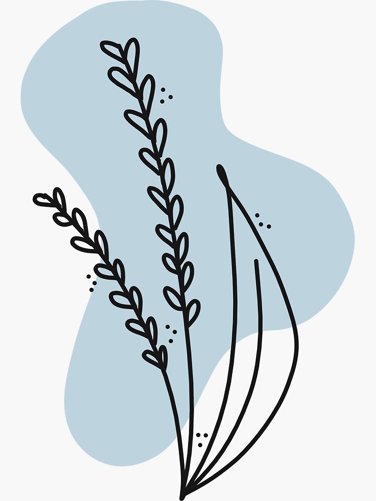 "blue minimal flower" Sticker for Sale by Logischwarz | Redbubble