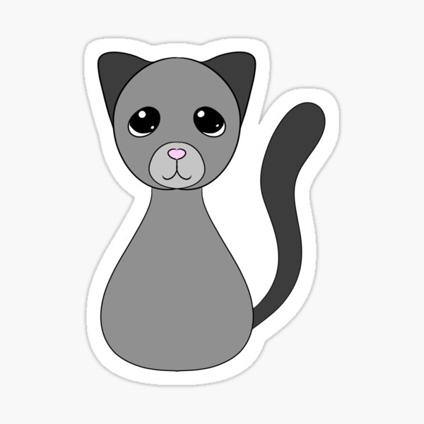 "grey cat" Sticker for Sale by AddysProjects | Redbubble