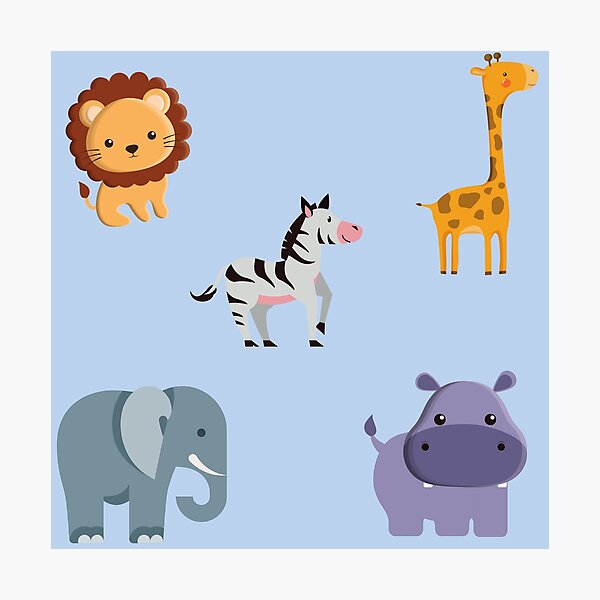 "Safari Animal Sticker Pack African Savanna Zoo Pack" Photographic ...