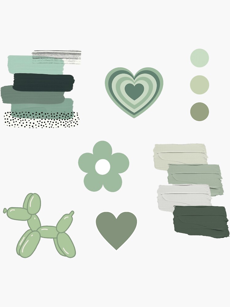 "Sage green sticker set " Sticker for Sale by ssquishmallowss | Redbubble