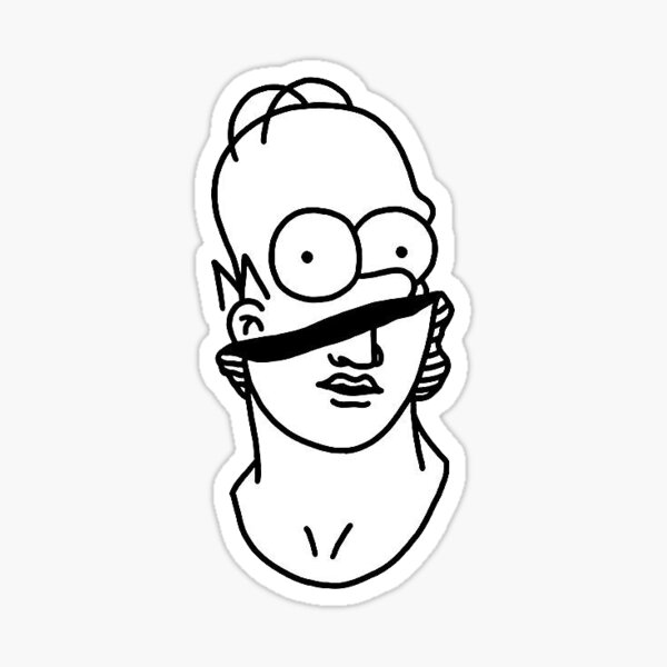 "CARTOON MARBLE STATUE" Sticker for Sale by cyberpeaches | Redbubble