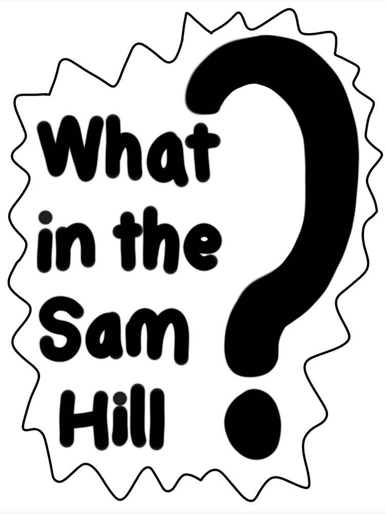 "What in the Sam Hill" Sticker by VandegriffArt | Redbubble