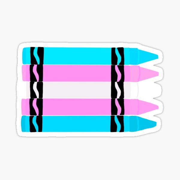 "Trans crayon" Sticker by Thatgaybrand | Redbubble