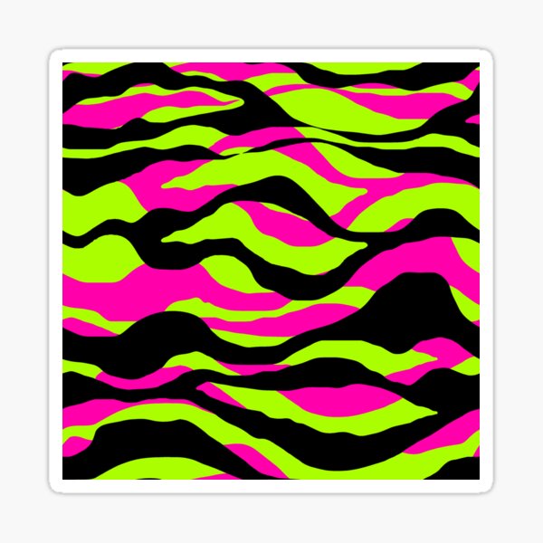 "Neon Rave Zebra Wild Animal Print in hot Pink Bright Green and Black ...