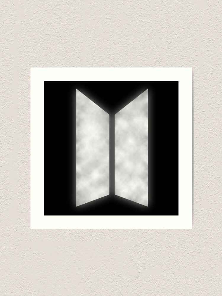 "BTS Logo White Glow" Art Print for Sale by nymphalidae | Redbubble