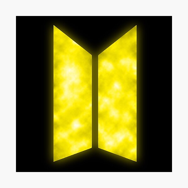 "BTS Logo Yellow Glow" Photographic Print for Sale by nymphalidae ...