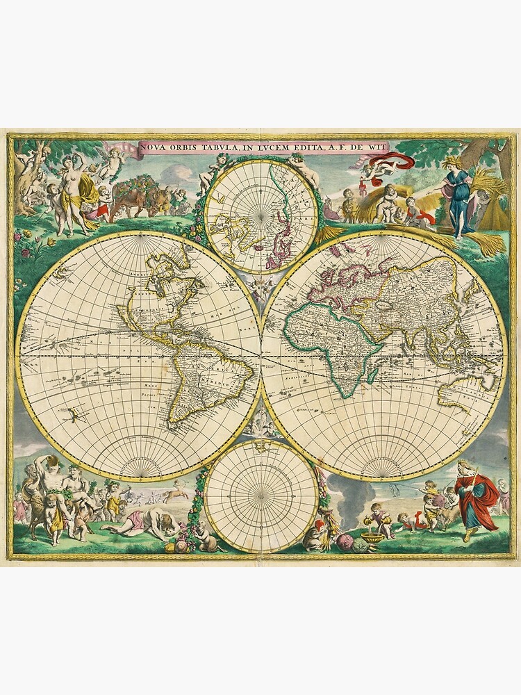 Vintage Map of The World (1670) Premium Matte Vertical Poster sold by ...