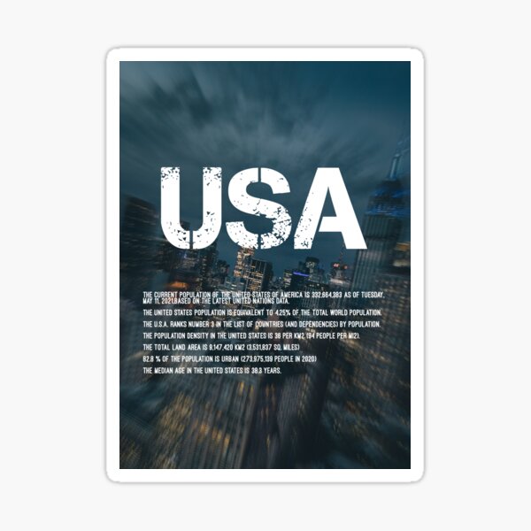 "USA Population" Sticker for Sale by bass4fun | Redbubble