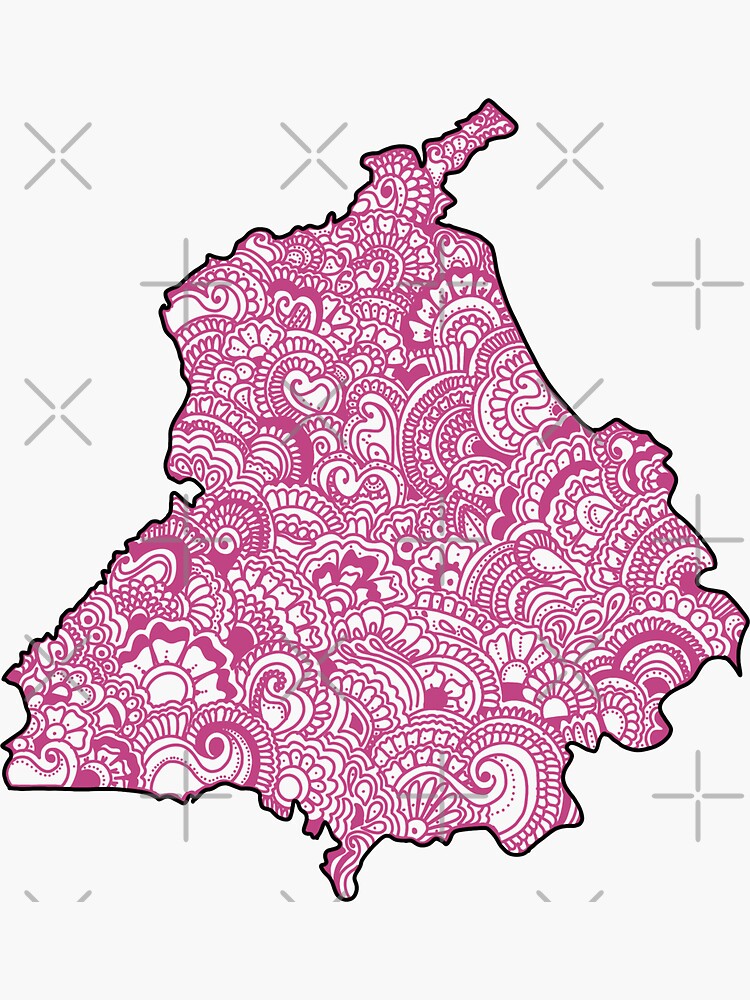 "Punjab map doodle" Sticker by jasleenM | Redbubble