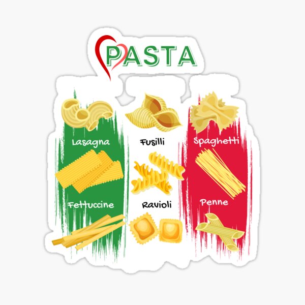 "Pasta Poster Style" Sticker by modamenta | Redbubble