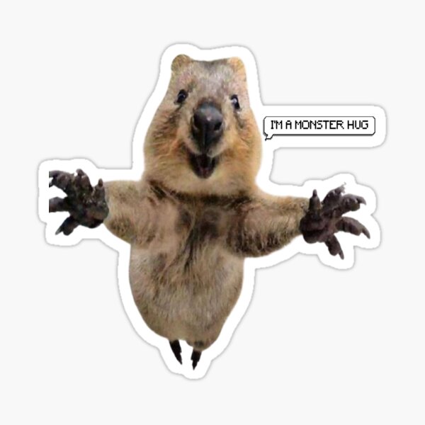 "Monster hug hugs funny design " Sticker by TheGiftingTree | Redbubble