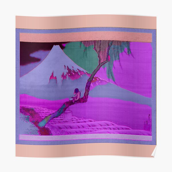 "Mount Fuji| Fisher Boy | Hokusai | Pop | Vaporwave aesthetics" Poster ...