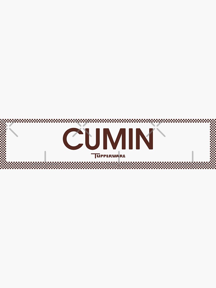 "Tupperware Label Retro Cumin" Sticker for Sale by indiehouse | Redbubble