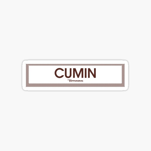 "Tupperware Label Retro Cumin" Sticker for Sale by indiehouse | Redbubble