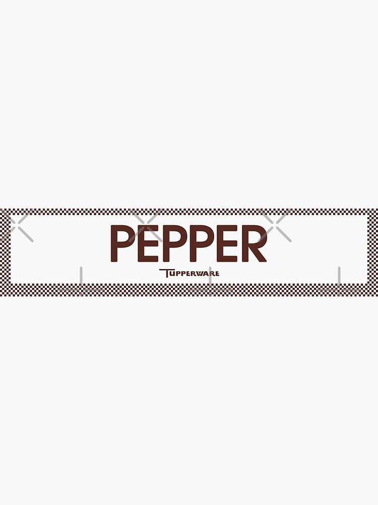 "Tupperware Label Retro Pepper" Sticker by indiehouse | Redbubble