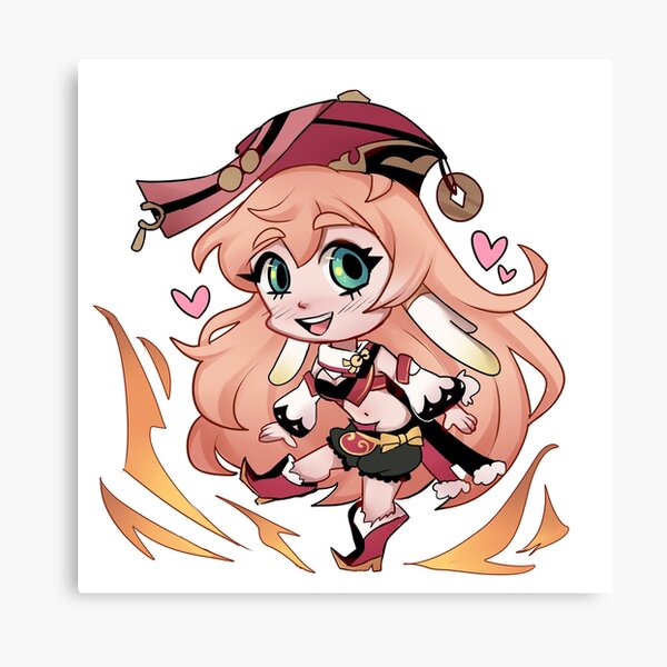 "Yanfei chibi Genshin impact" Canvas Print by Lucky-Arts | Redbubble