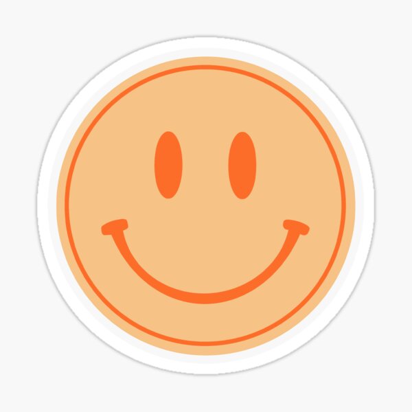 "ORANGE HAPPY FACE" Sticker for Sale by sierrasticker | Redbubble